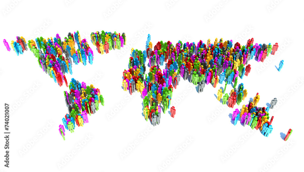 Abstract World Map from 3d people Stock Illustration | Adobe Stock