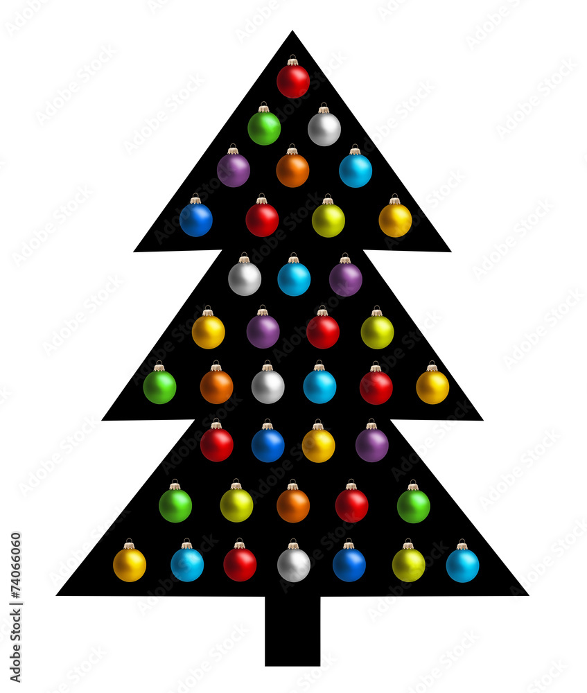 Christbaum aus Weihnachtskugeln Stock Illustration | Adobe Stock