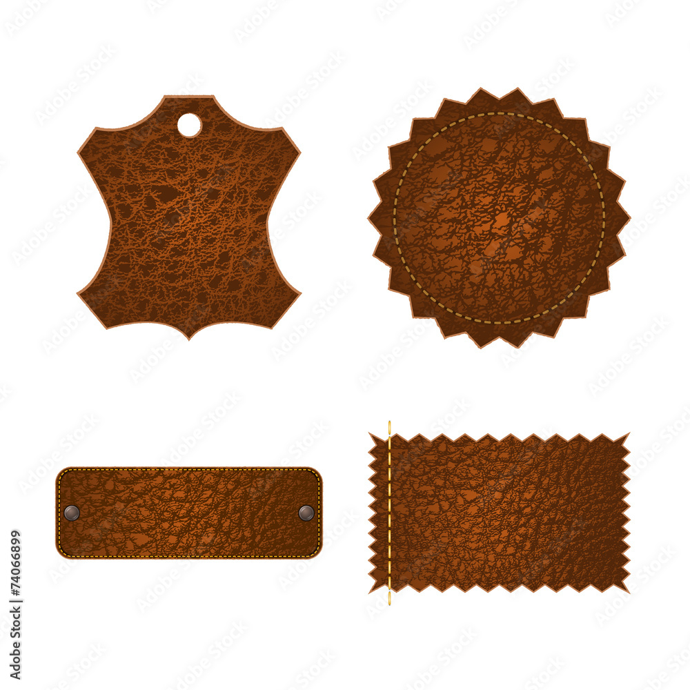 Set of leather tag labels. Stock Vector | Adobe Stock