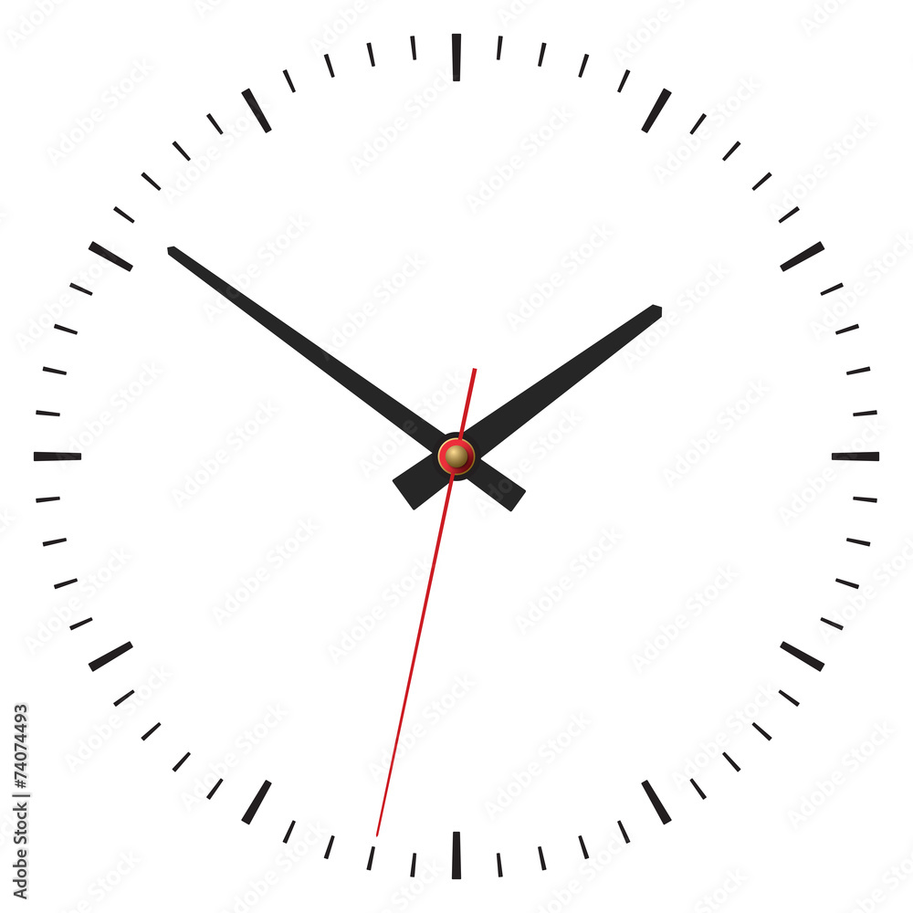 Simple classic clock on white Stock Vector | Adobe Stock