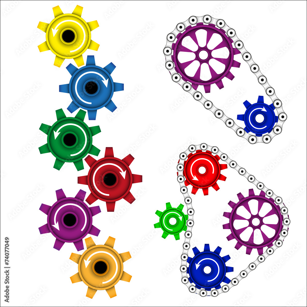 colored gears Stock Vector | Adobe Stock