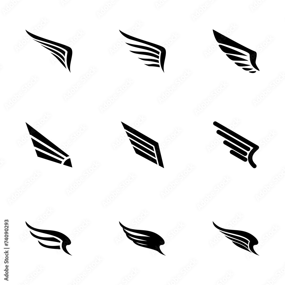 Vector wing icon set Stock Vector | Adobe Stock