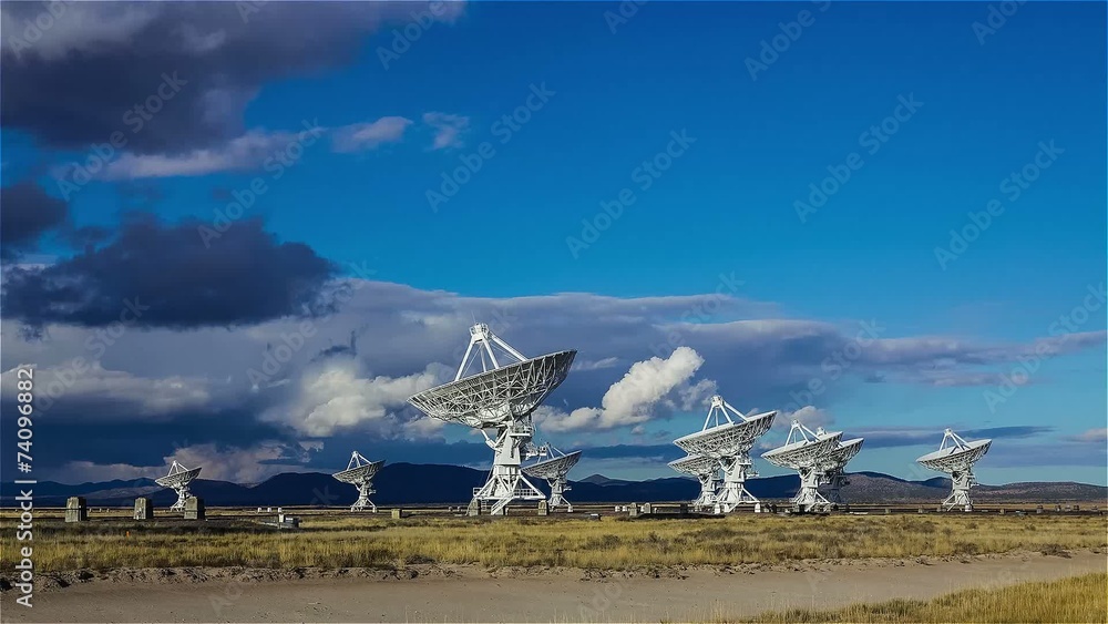 Very Large Array Dishes moving in unison Stock Video | Adobe Stock