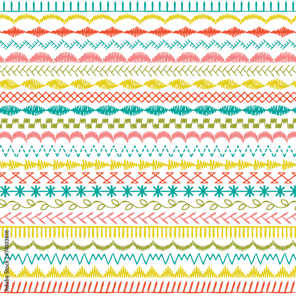 stitch border patterns Stock Illustration | Adobe Stock