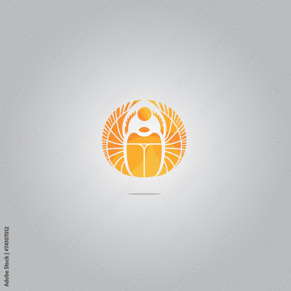 Vector gold scarab logo Stock Vector | Adobe Stock