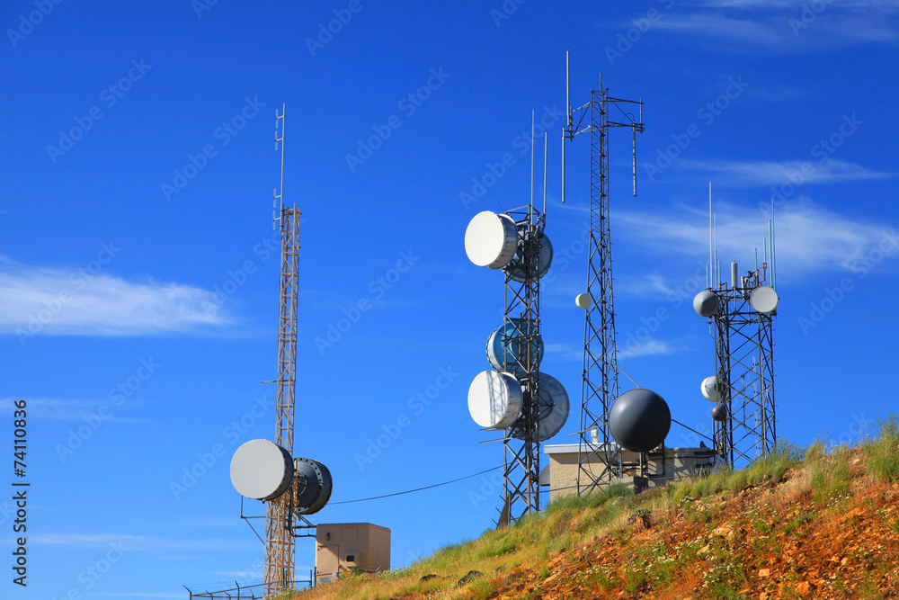 Communications towers Stock Photo | Adobe Stock