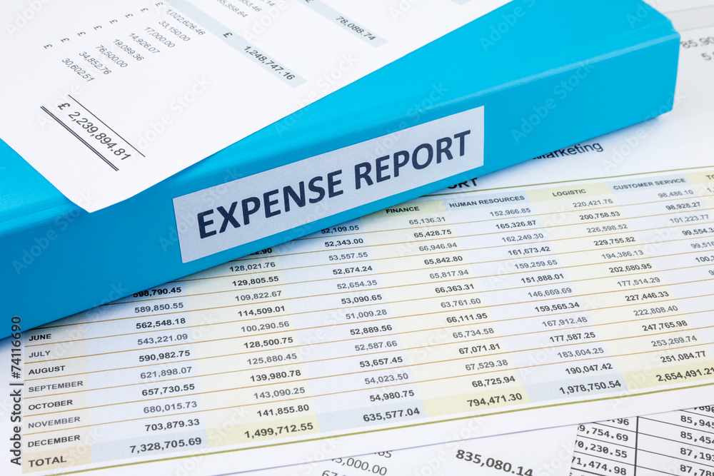 Business expense report with binder Stock Photo | Adobe Stock