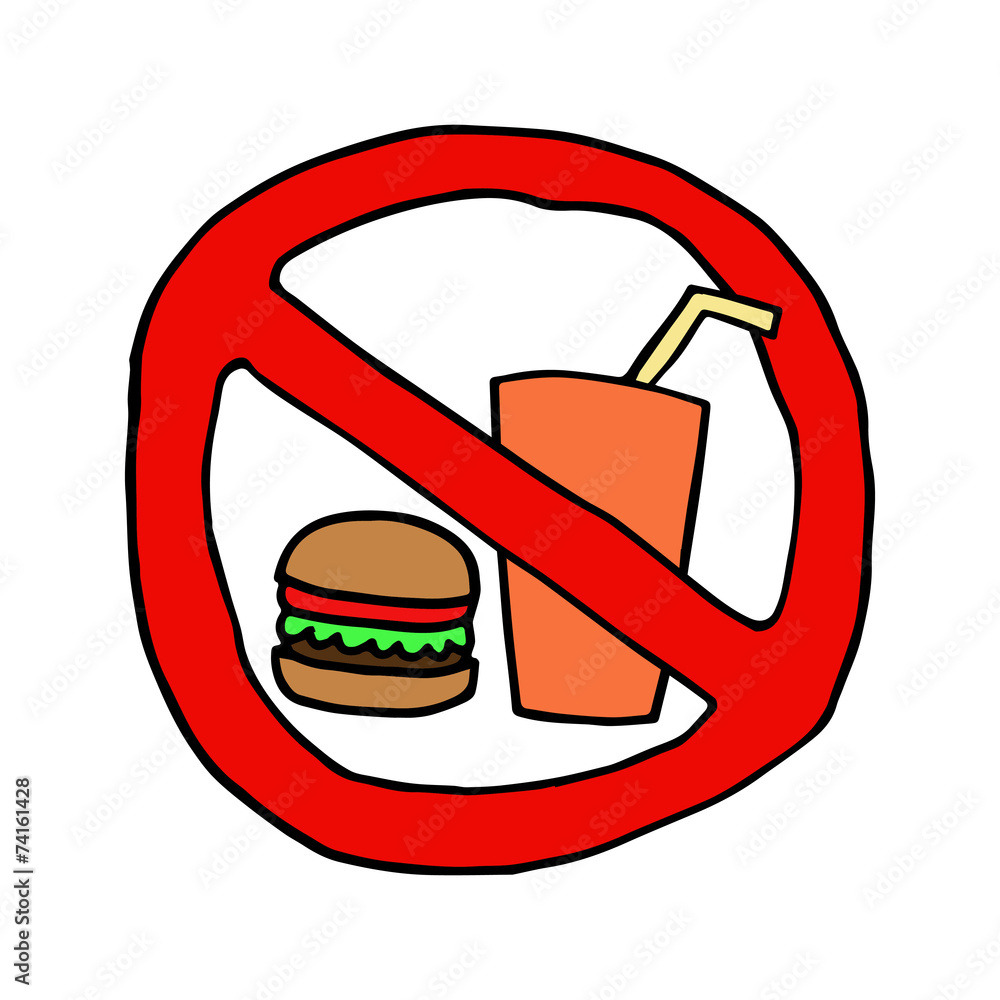 No Eating Sign Vector