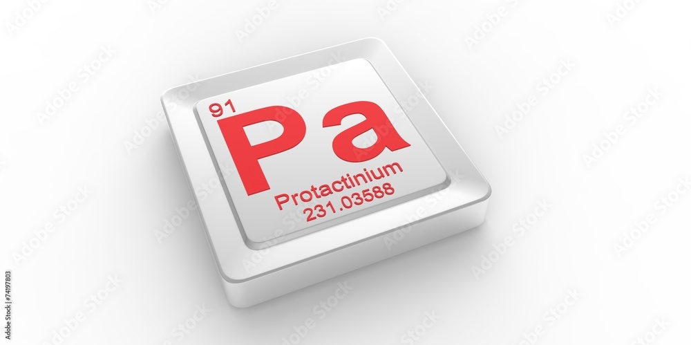 Pa symbol 91for Protactinium chemical elem of the periodic table Stock ...