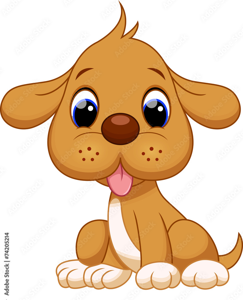Cute puppy cartoon Stock Vector | Adobe Stock