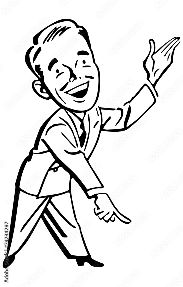 Pointing Man Stock Vector | Adobe Stock