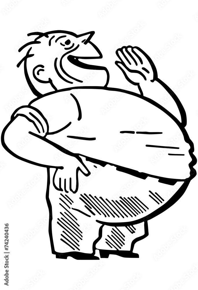 Fat Man Laughing Stock Vector | Adobe Stock