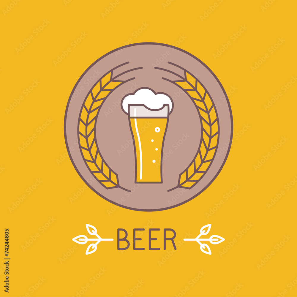Vector beer logo and sign Stock Vector | Adobe Stock