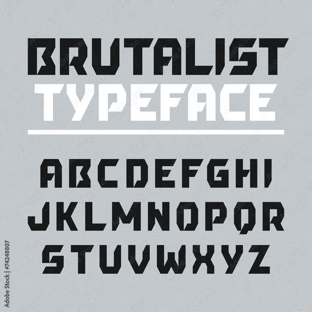 Brutalist typeface, alphabet Stock Vector | Adobe Stock