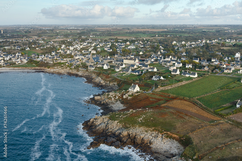 Porspoder, Bretagne Finistère vue du ciel Stock Photo | Adobe Stock