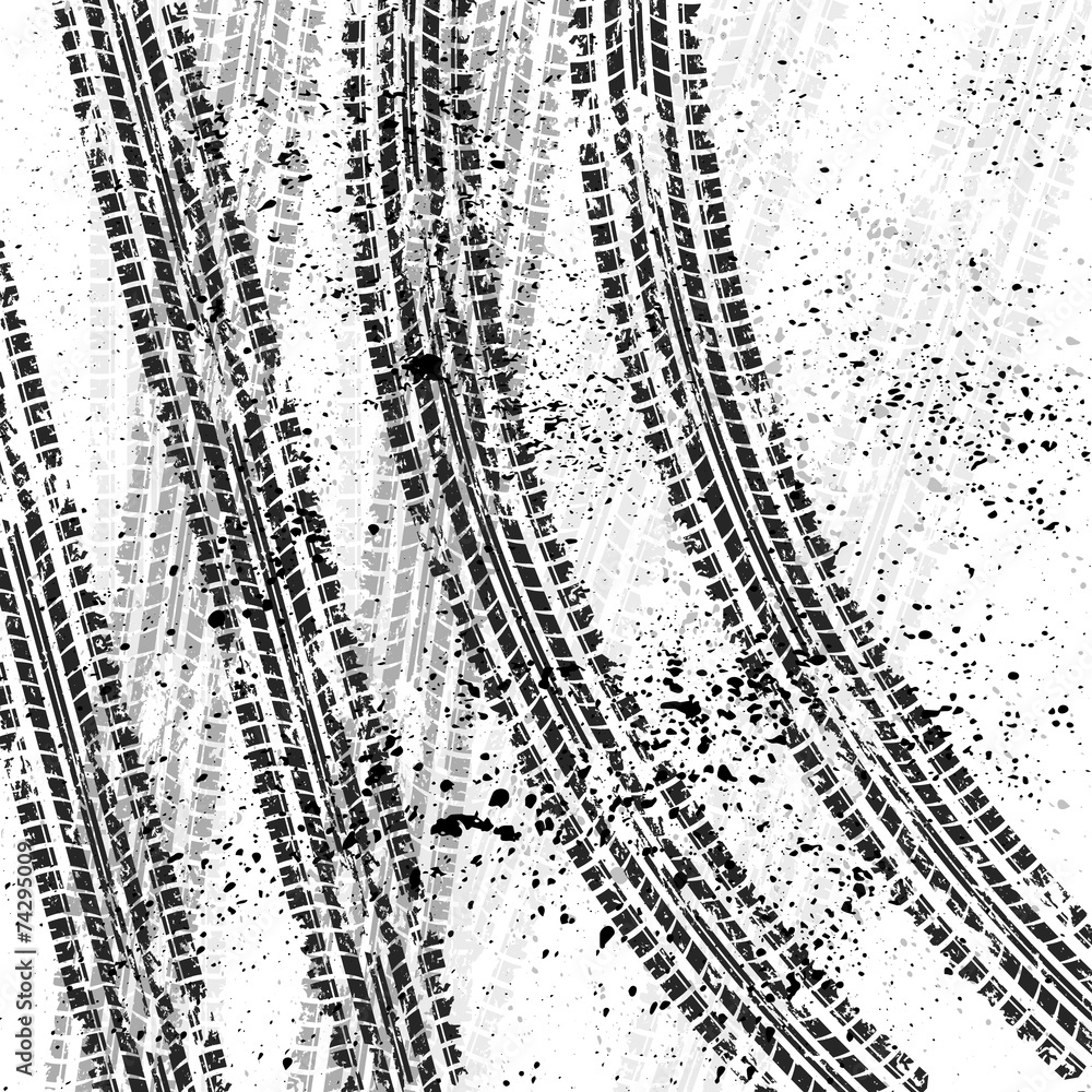 Tire tracks background grunge Stock Vector | Adobe Stock