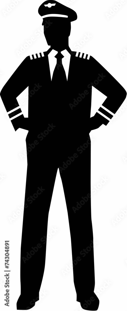 Pilot Silhouette Stock-Vektorgrafik | Adobe Stock