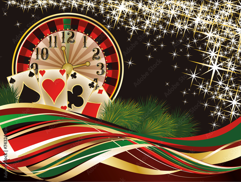 Christmas casino invitation background, vector Stock Vector | Adobe Stock
