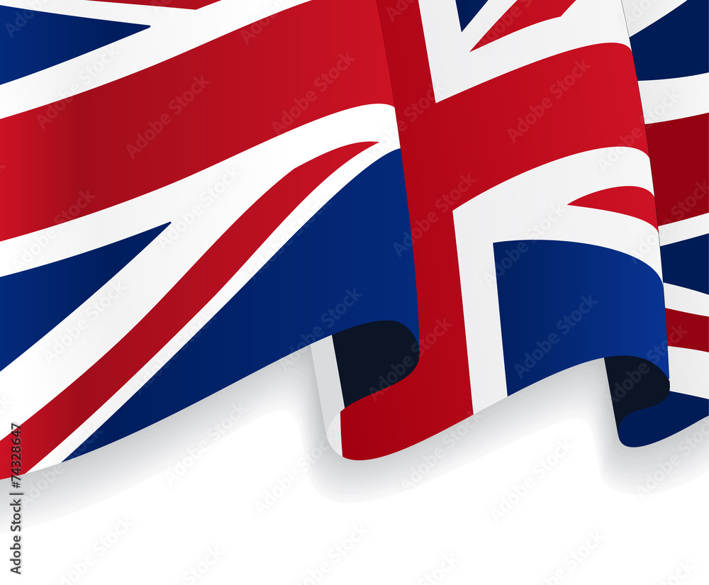 Waving British Flag Vector