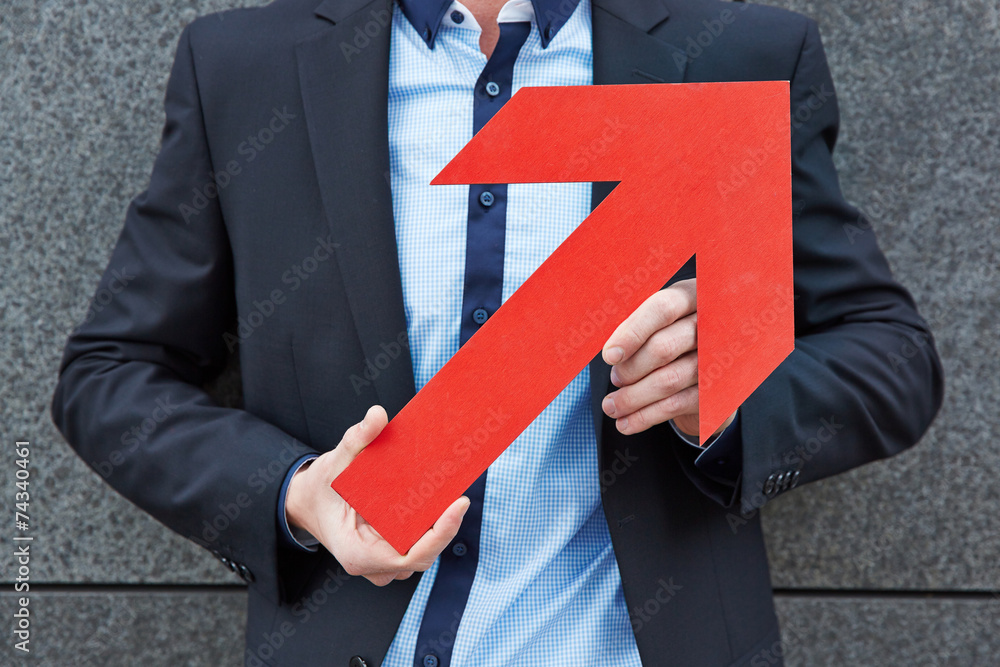 Red arrow pointing up Stock Photo | Adobe Stock