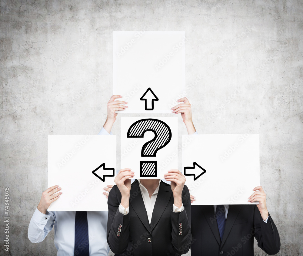 paper with question mark and arrow Stock Photo | Adobe Stock