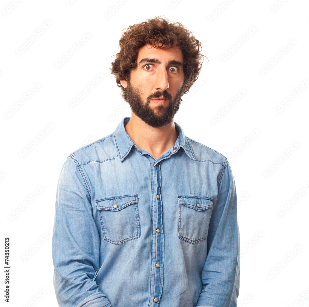 young crazy man Stock Photo | Adobe Stock