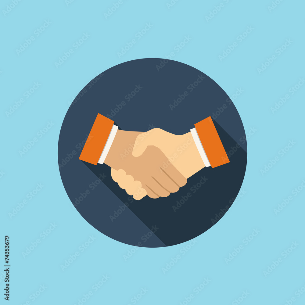 handshake flat style icon Stock Vector | Adobe Stock