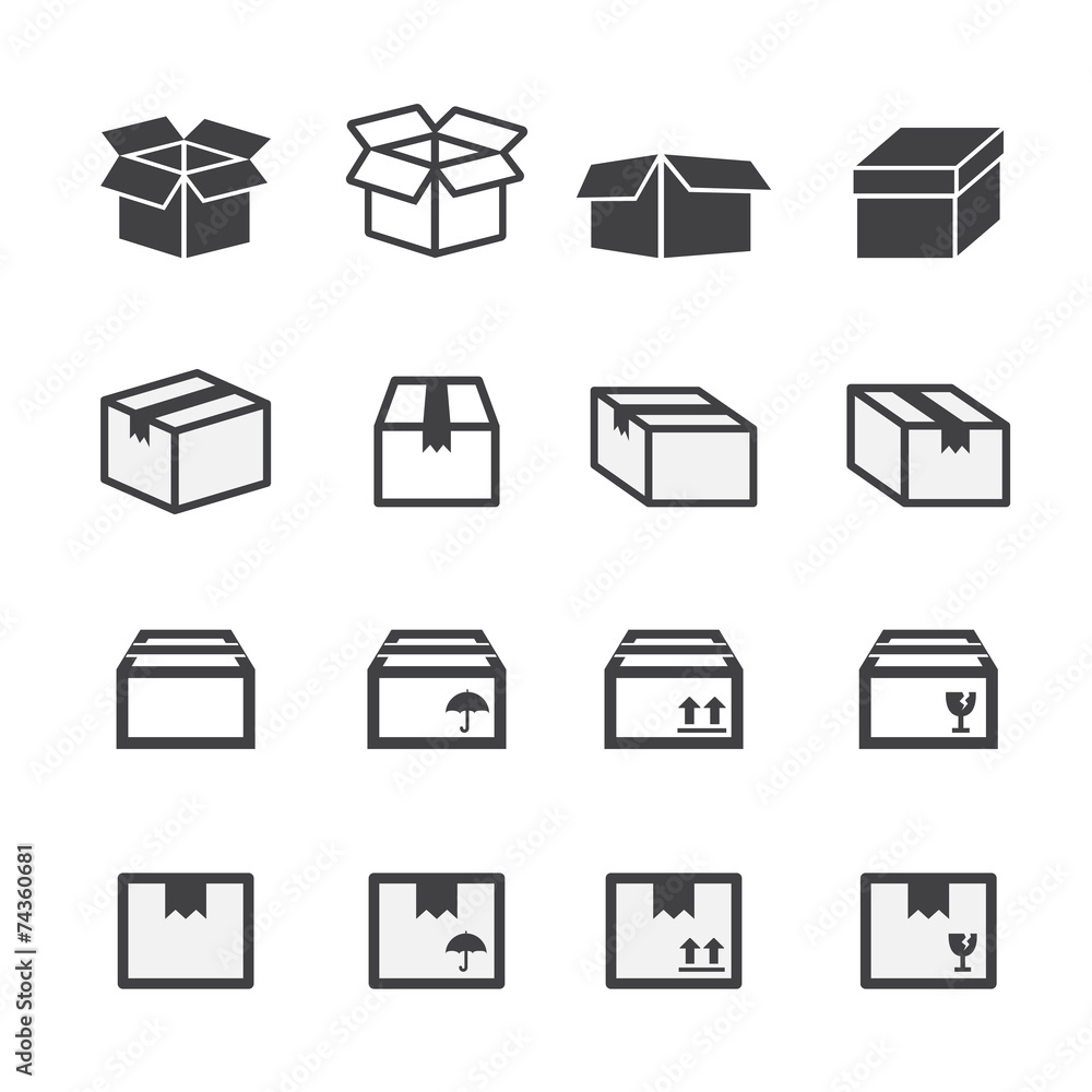 box icon set Stock Vector | Adobe Stock