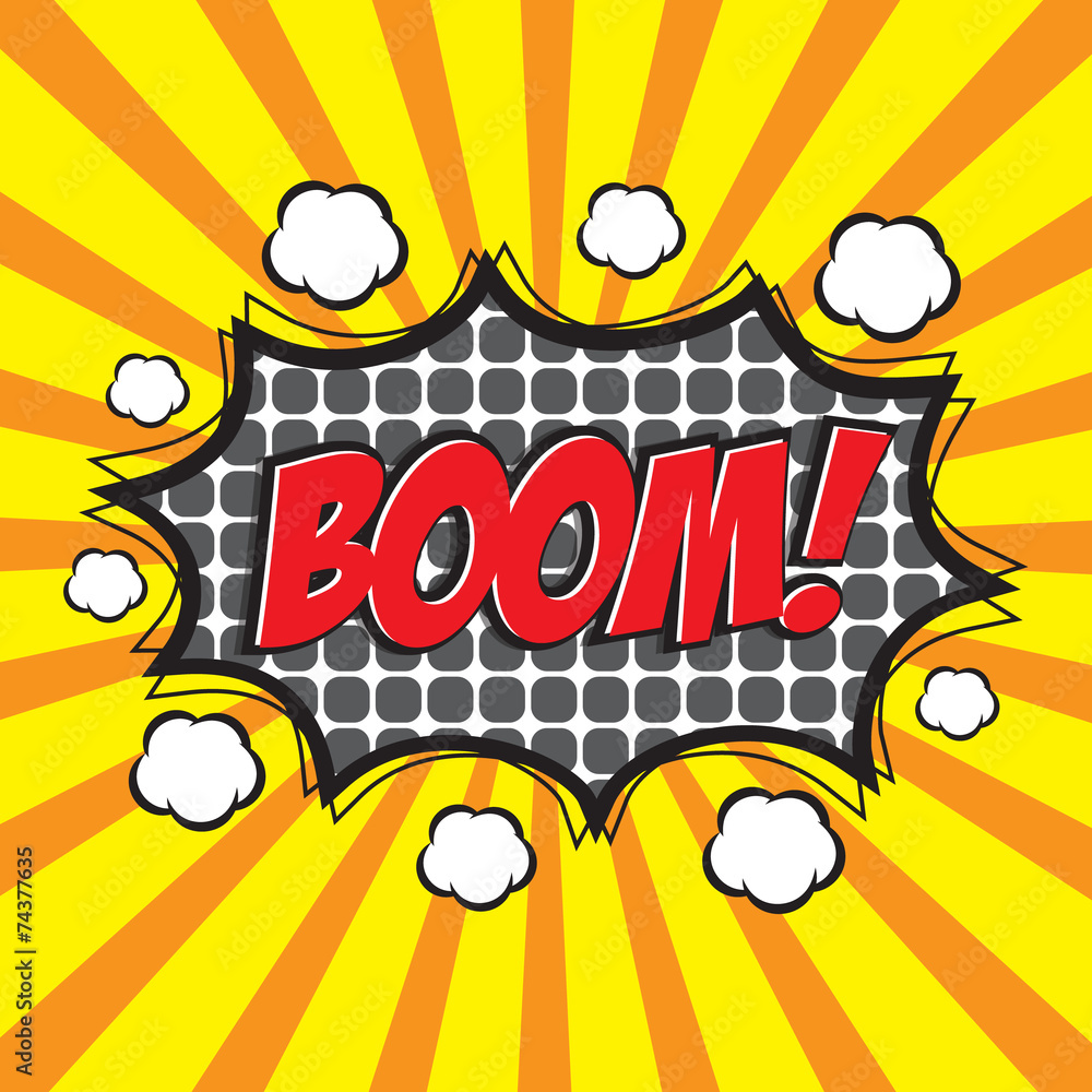 BOOM! comic wording design for comic background, comic strip Stock ...