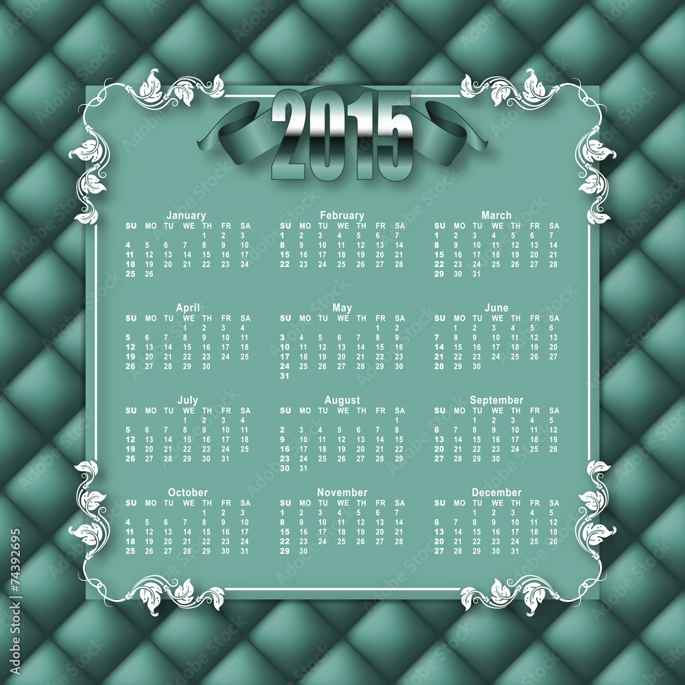 Elegant template of calendar Stock Vector | Adobe Stock