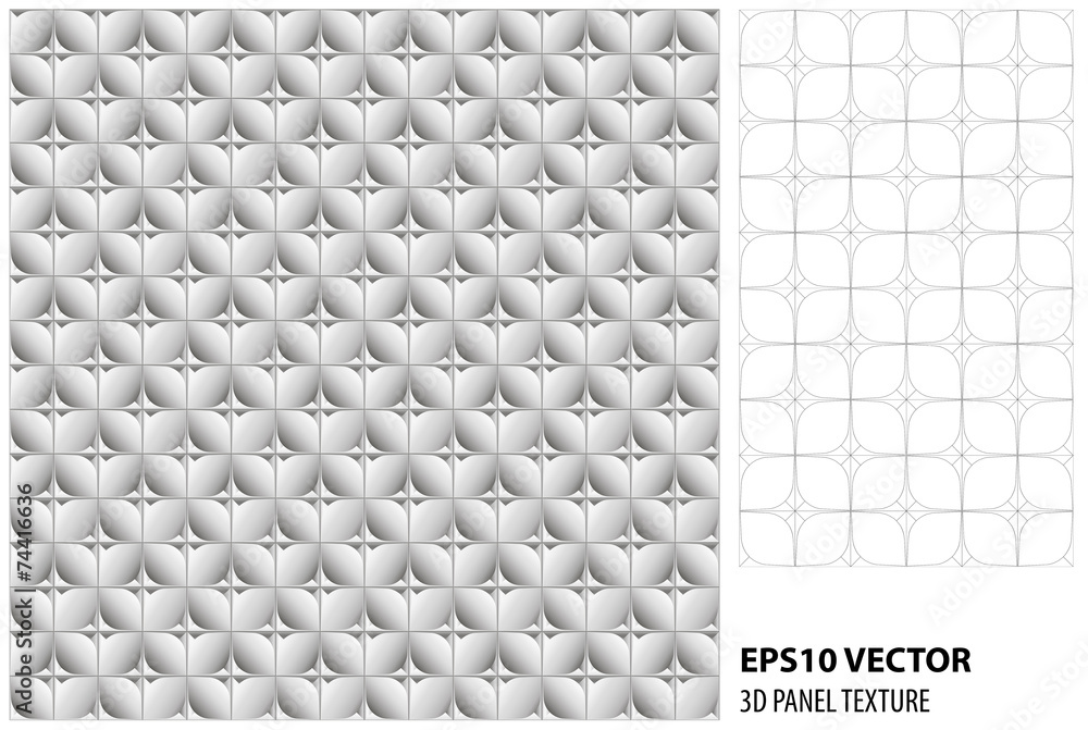 Abstract white geometric background. Seamless texture 3d panel Stock ...