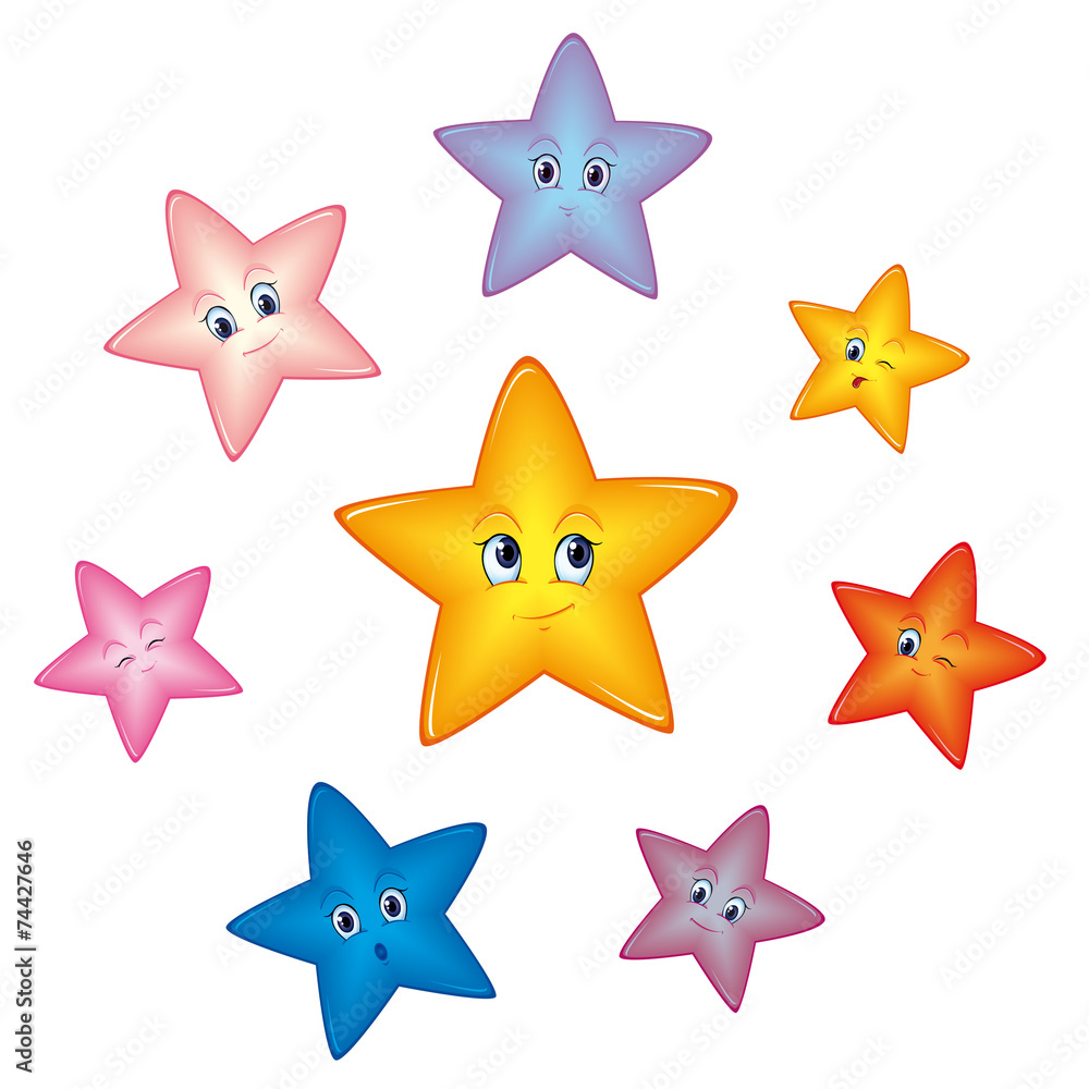 Vecteur Stock Bunte Sternchen Set Sammlung Kollektion | Adobe Stock