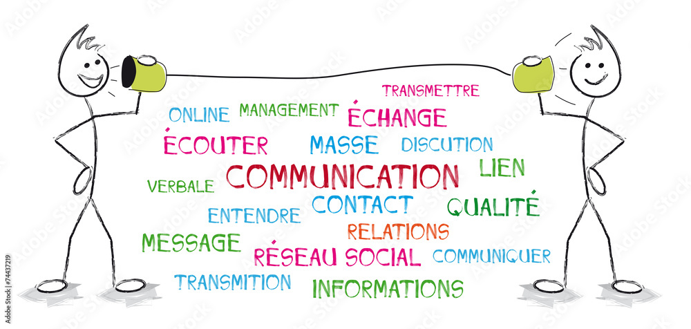 Vecteur Stock personnages nuage de mot communication | Adobe Stock