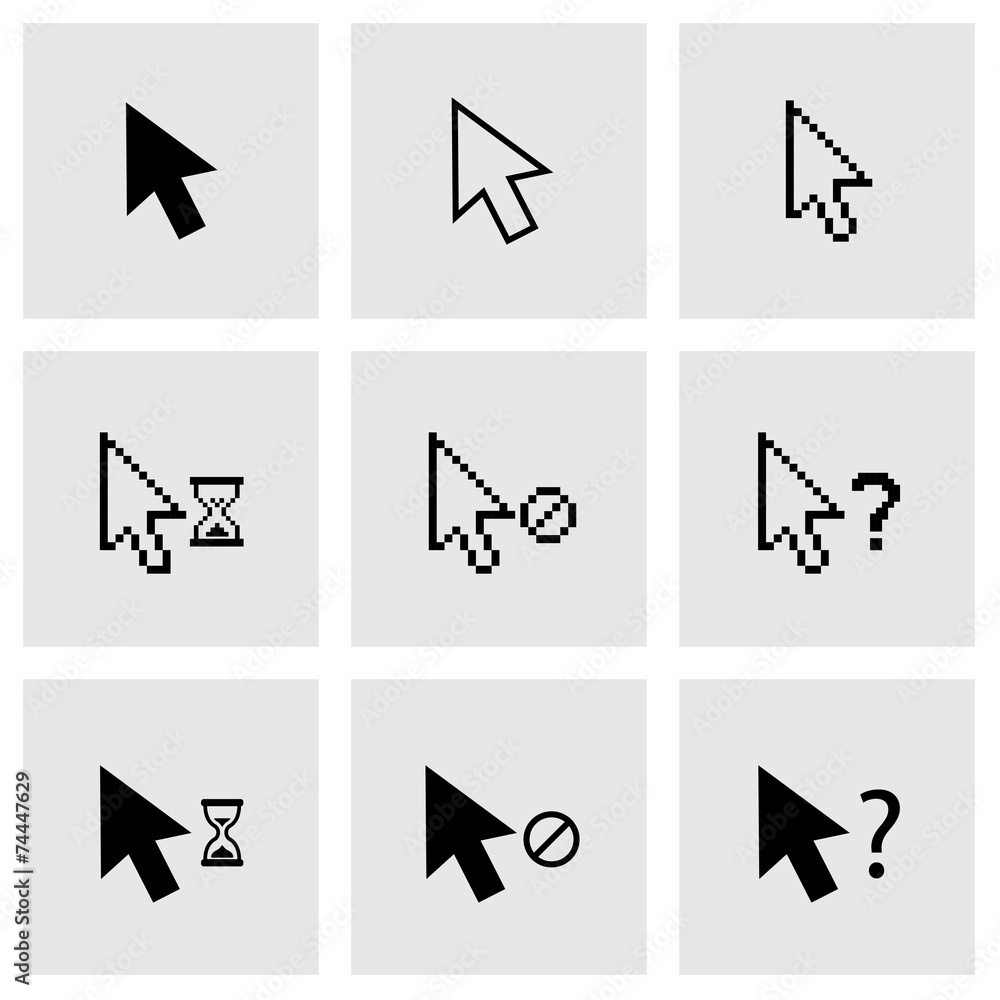 Vector black cursor icon set Stock Vector | Adobe Stock