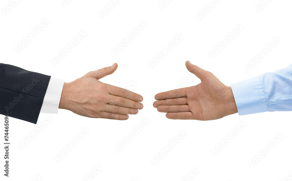 Two hands before handshake Stock Photo | Adobe Stock