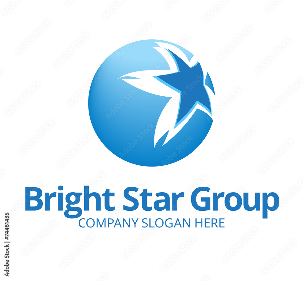 Blue Star Logo Template Stock Vector | Adobe Stock