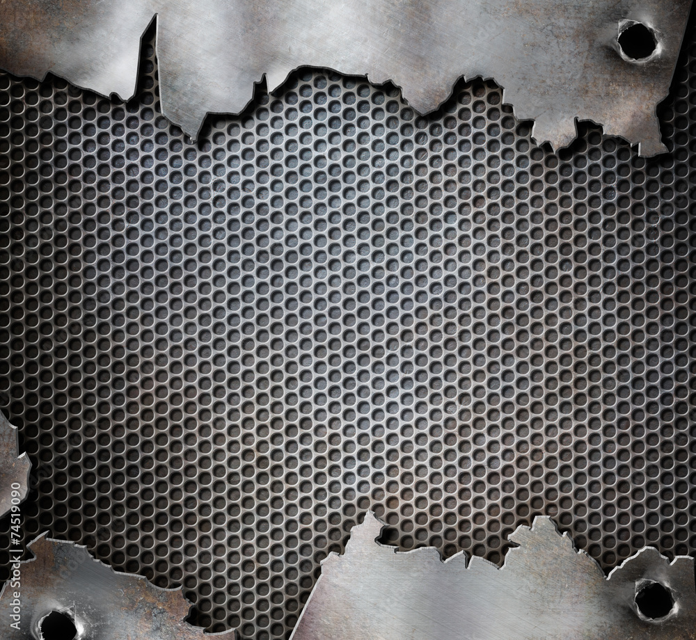 grunge metal background with bullet holes Stock Illustration | Adobe Stock