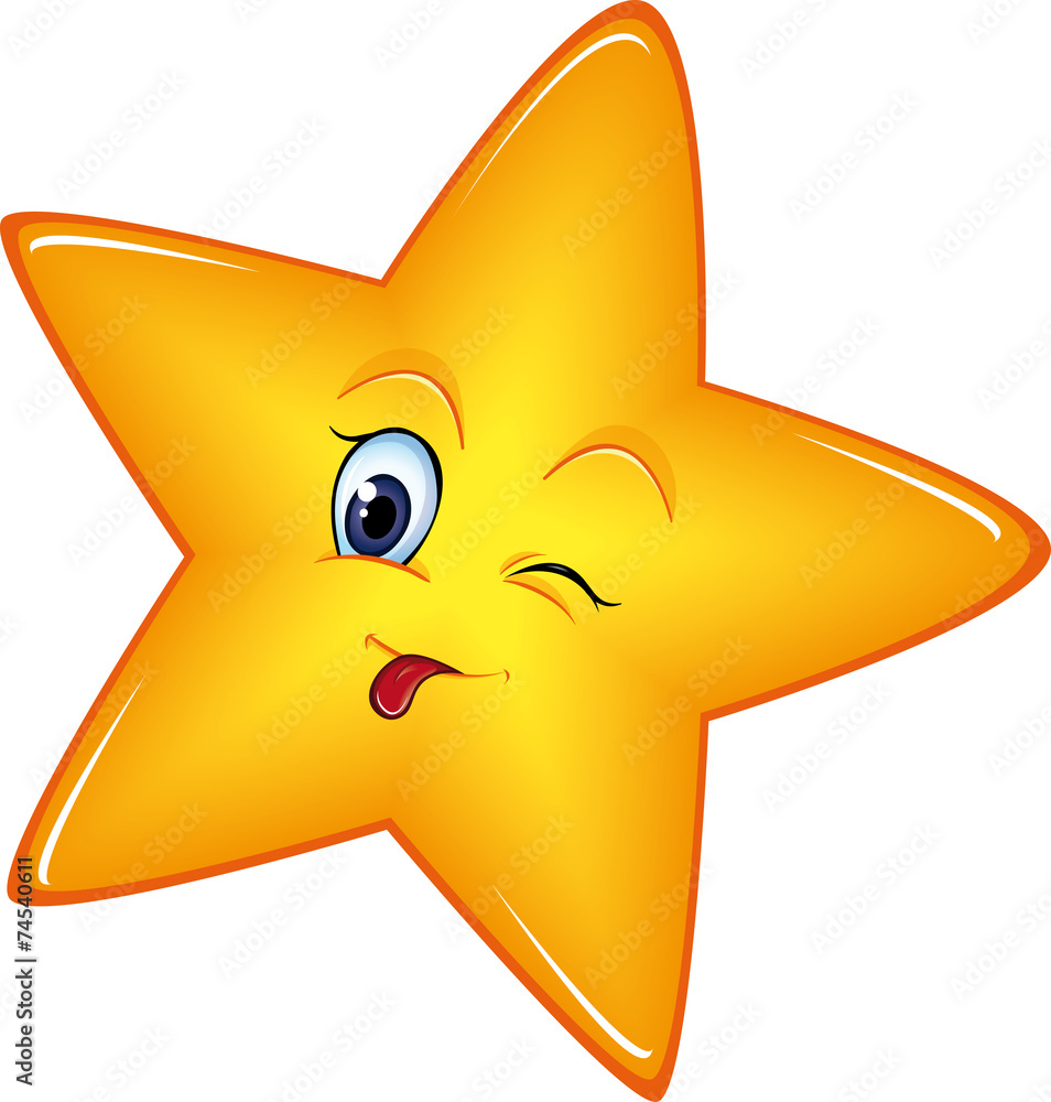 zwinkerndes Sternchen Stock-Vektorgrafik | Adobe Stock