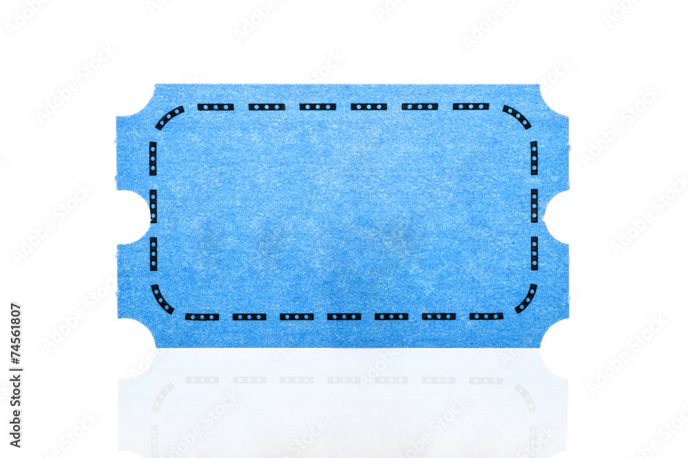 Blue ticket isolated on white background. Stock Photo | Adobe Stock