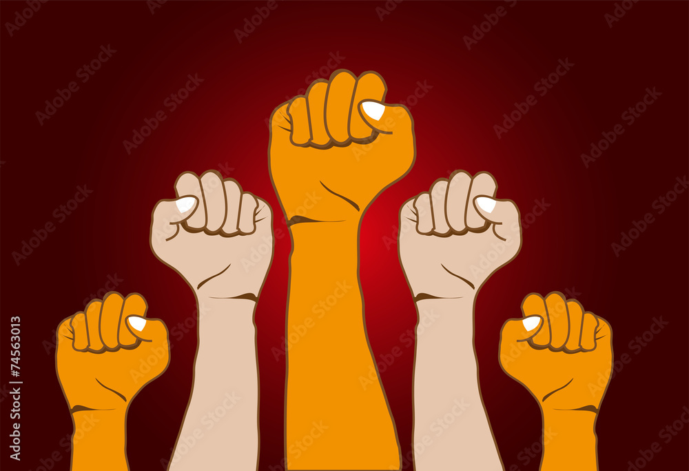 Revolution hands background Stock-Vektorgrafik | Adobe Stock