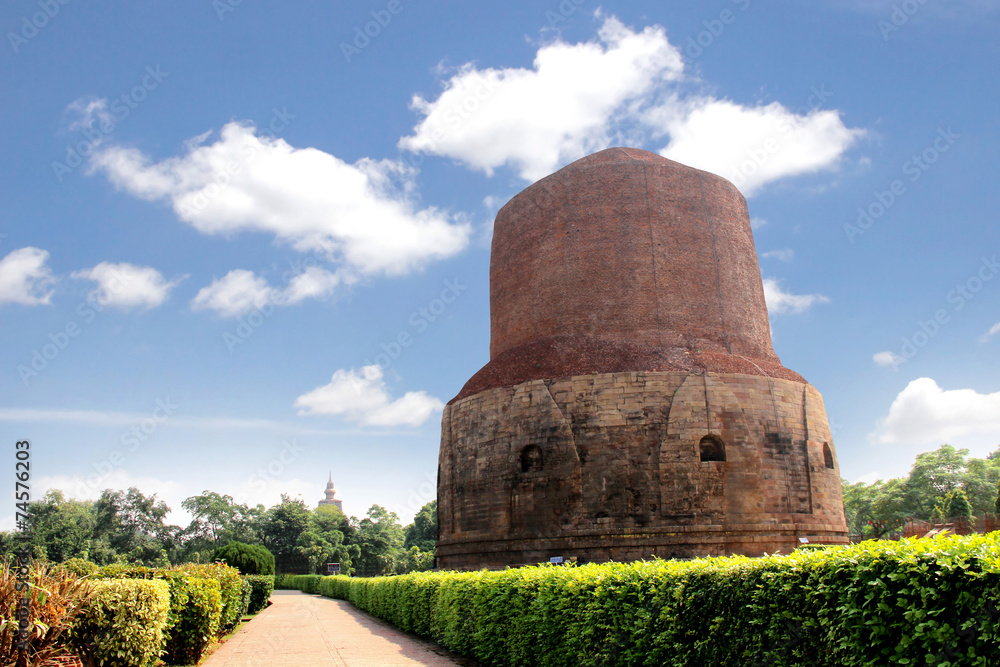 Dhamekh Stupa in Sarnath, Varanasi, India. The place where Buddh gave ...
