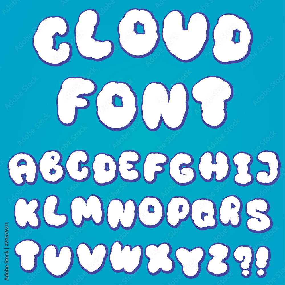 cloud alphabet for design Stock Vector | Adobe Stock