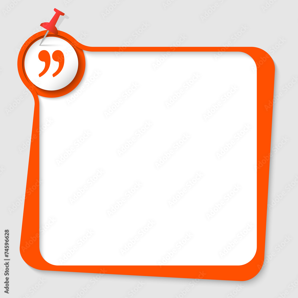 text box with pushpin and quotation mark Stock Vector | Adobe Stock