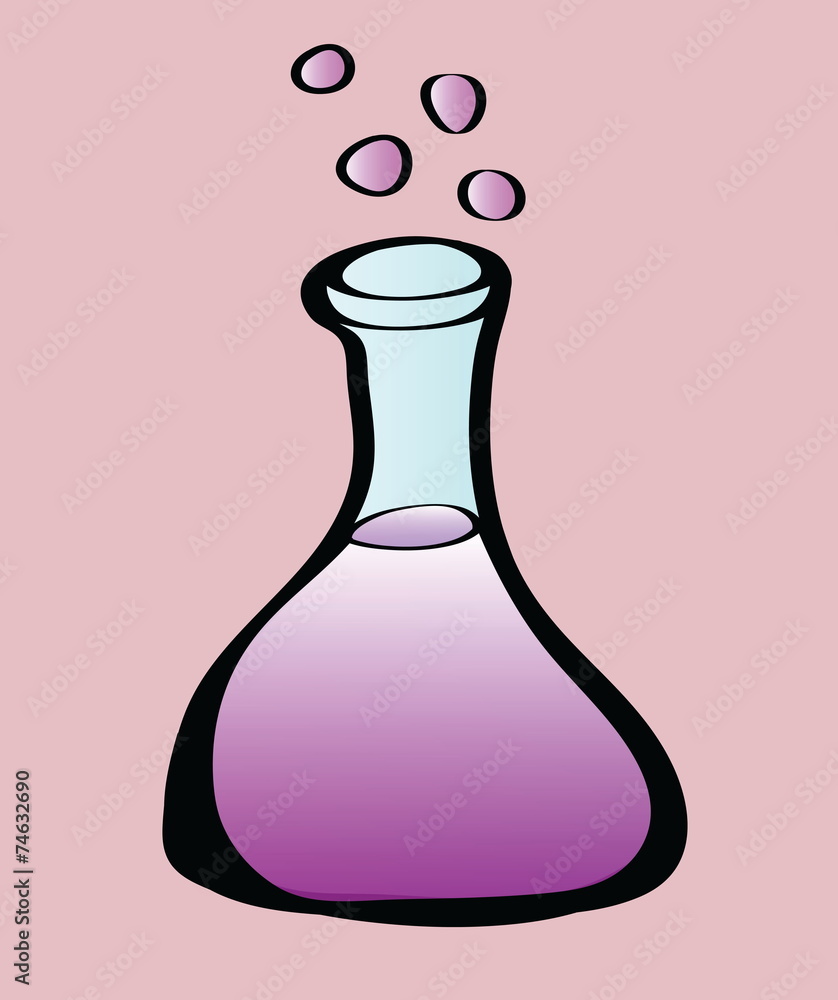 cartoon laboratory glass bottle Stock Illustration | Adobe Stock