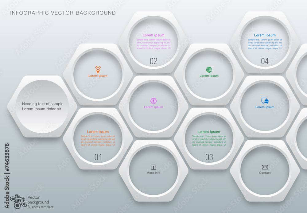 Infographics Vector Background Honeycomb Structure Stock Vector | Adobe ...