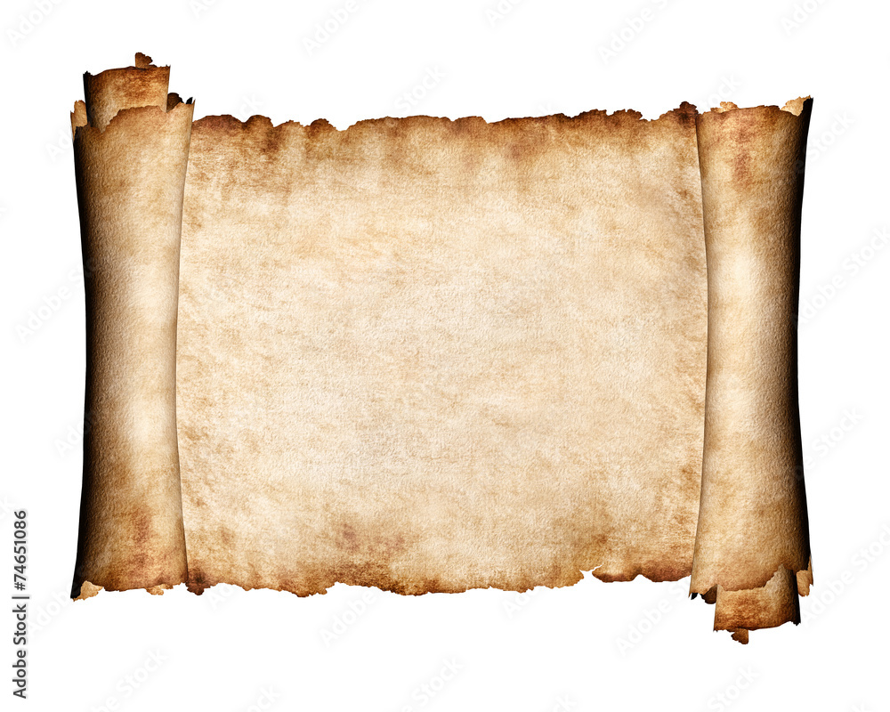 Unfolded piece of parchment antique paper background Stock Photo ...