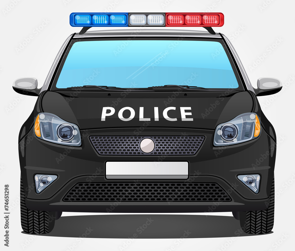 Vector Police Car #1 - Front view Stock Vector | Adobe Stock