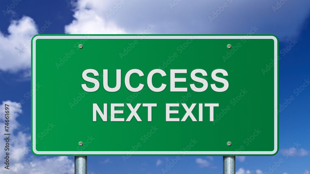 Success next exit road sign Stock Illustration | Adobe Stock