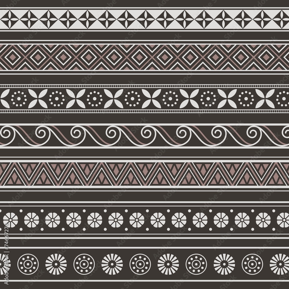Set of ancient borders, frames. Seamless pattern Stock-Vektorgrafik ...