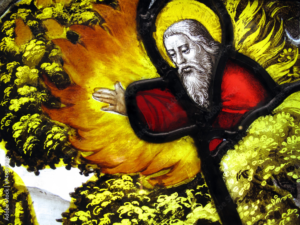 God, stained glass window Stock Photo | Adobe Stock